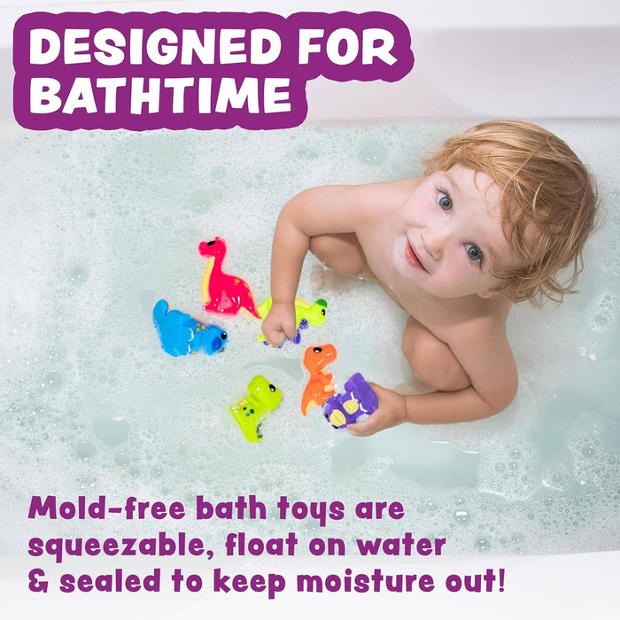 Tub Works® Dinosaur Mold Free Bath Toys, 6 Pack